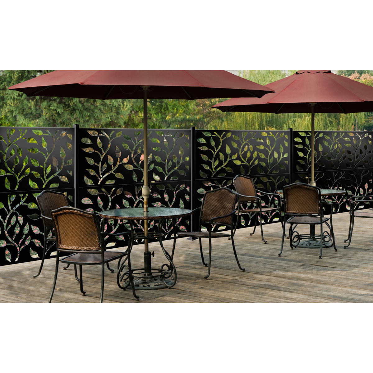 OUTDECO Galvanized Powder Coated Steel Leaf Decorative Panel | Wayfair